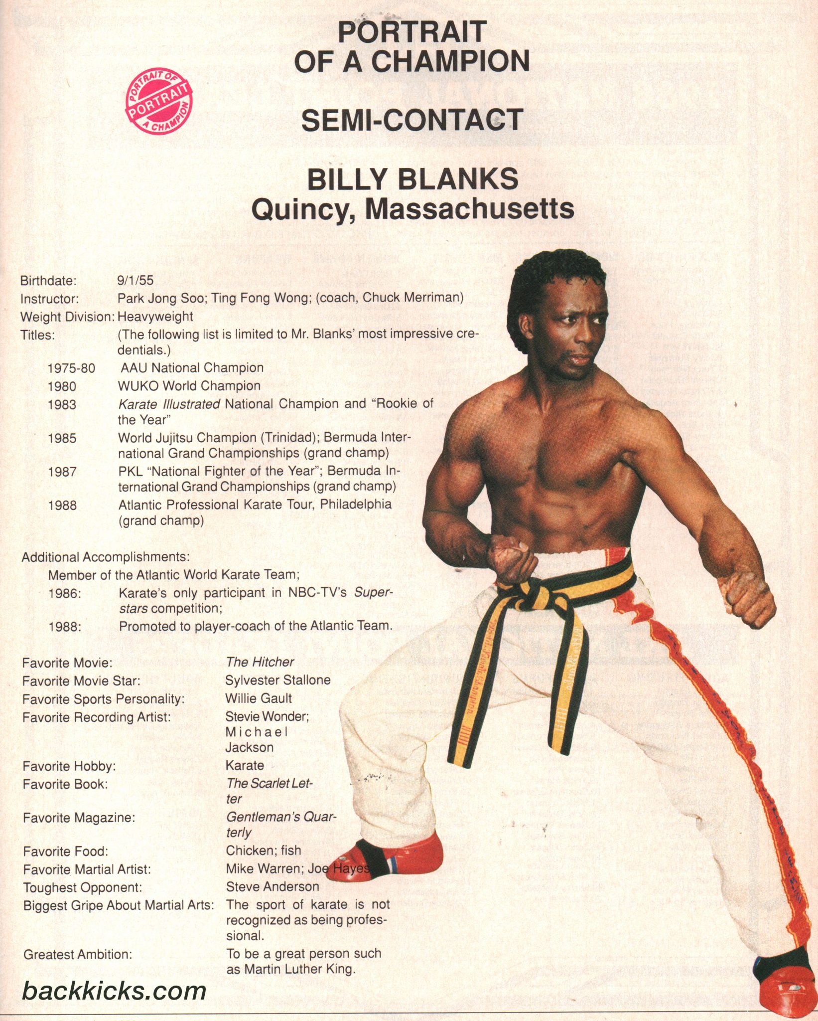 Billy Blanks – Martial Arts Encyclopedia